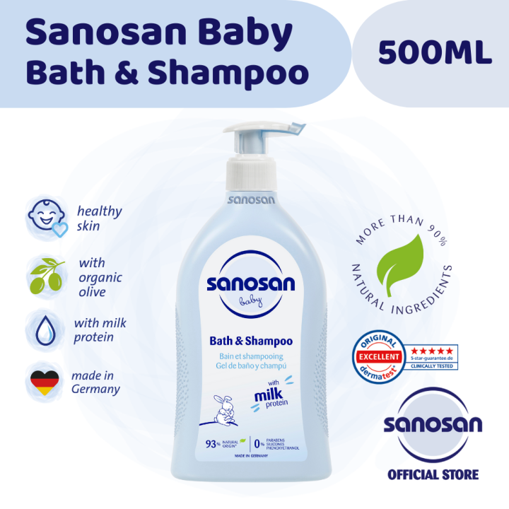 Sanosan Organic Baby Bath & Shampoo With Dispenser 500ml - New Look ...
