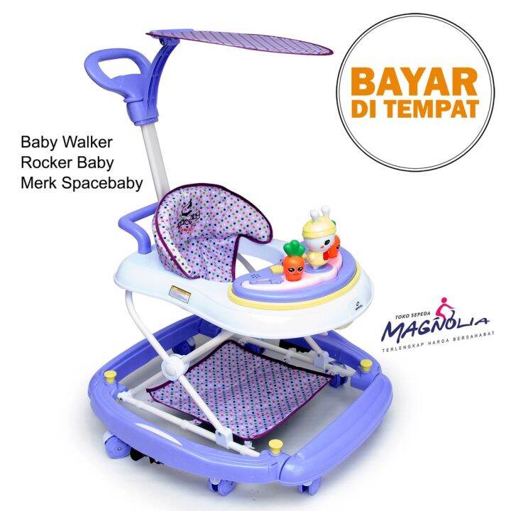 Baby Walker Wolker Spacebaby Roda Dorongan Bayi Belajar Jalan Anak ...