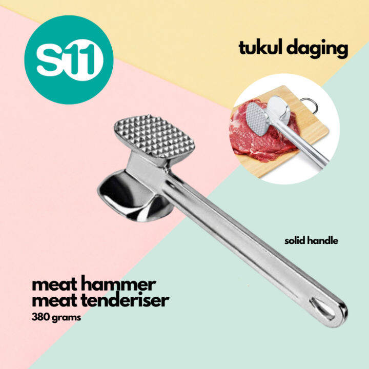 S11 Dual Sided Meat Tenderiser 380grams Meat Hammer Tukul Daging Dwi ...