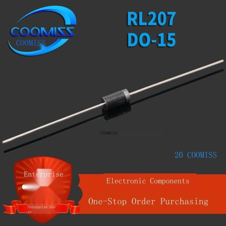 RL207 RL257 DO-15 1000V 2A Universal ไดโอดปลั๊กตรง (20) | Lazada.co.th