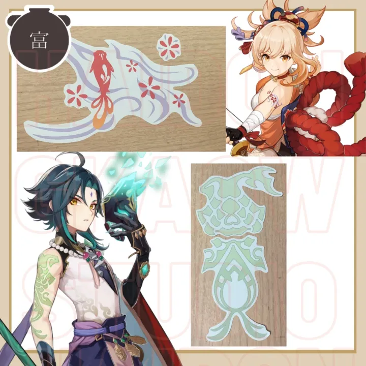 ในสต็อกในร้านของเรา ※ พร้อมส่ง tattoo แทททู genshin impact เกนชิน อิมแพ ...