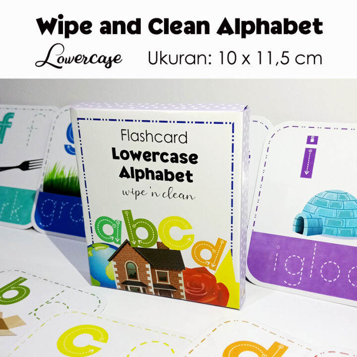 Flashcard Wipe n Clean Lowercase Alphabet / english flascards / huruf ...