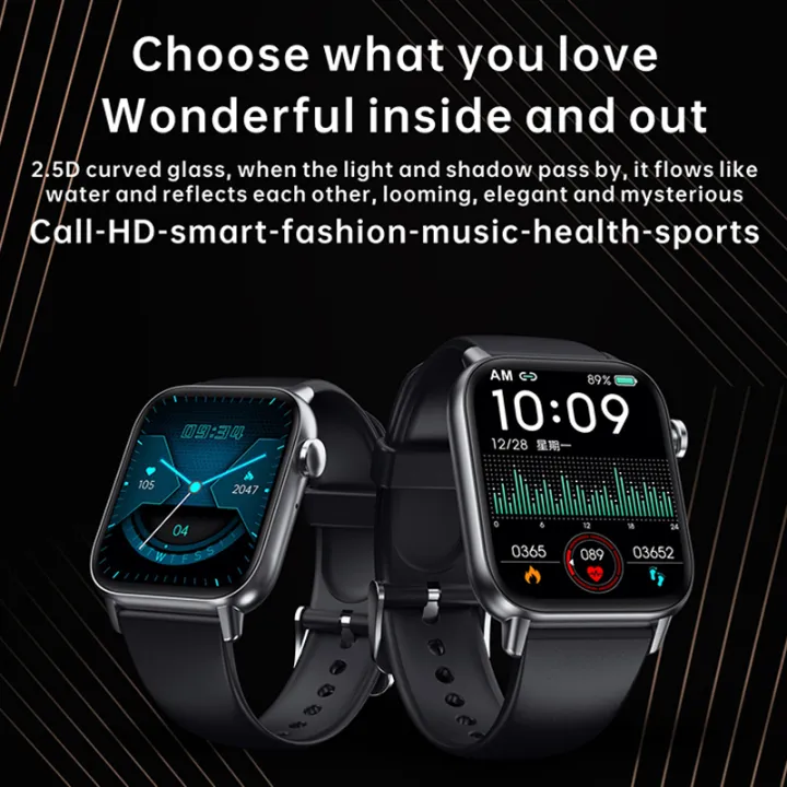 QS08 Smart Watch 1.72นิ้วหน้าจอสแควร์บลูทูธโทร IP67กันน้ำสแตนด์บายนาน ...