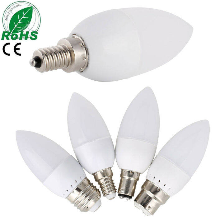 ERANPO LED Candle Light Bulbs E12 E14 E27 B22 B15 3W Chandelier Lamp Cool Warm Neutral White ...