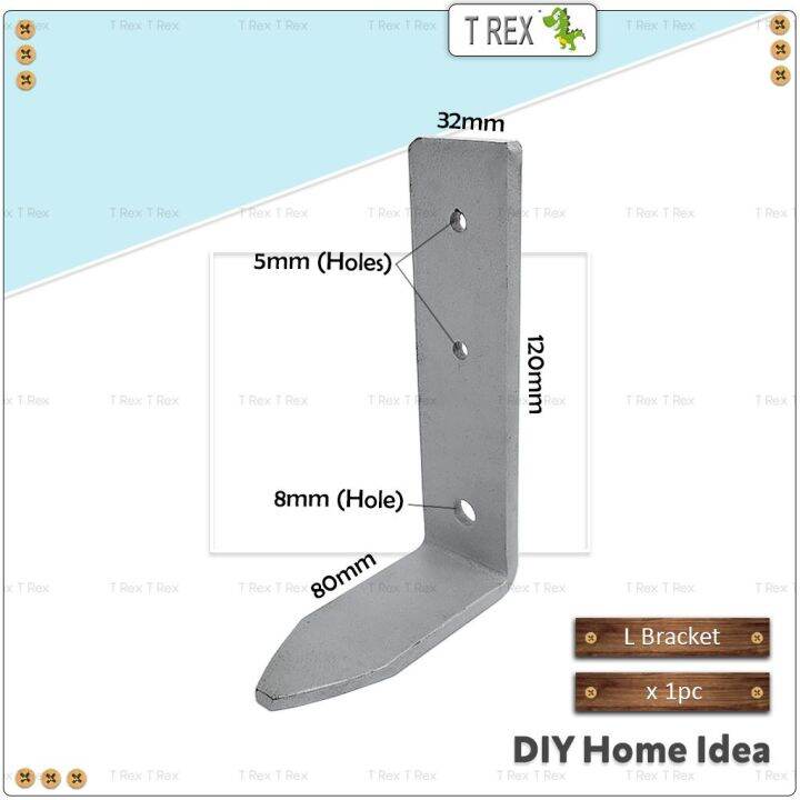 T Rex DIY Super Heavy Duty L Hanger Bracket / Thick Steel Metal L ...