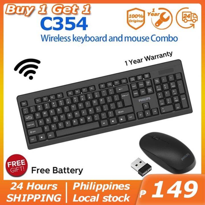 Philips Original C354 Wireless Keyboard Mouse Combo Set Gaming E-Sports Laptop RGB backlight ...