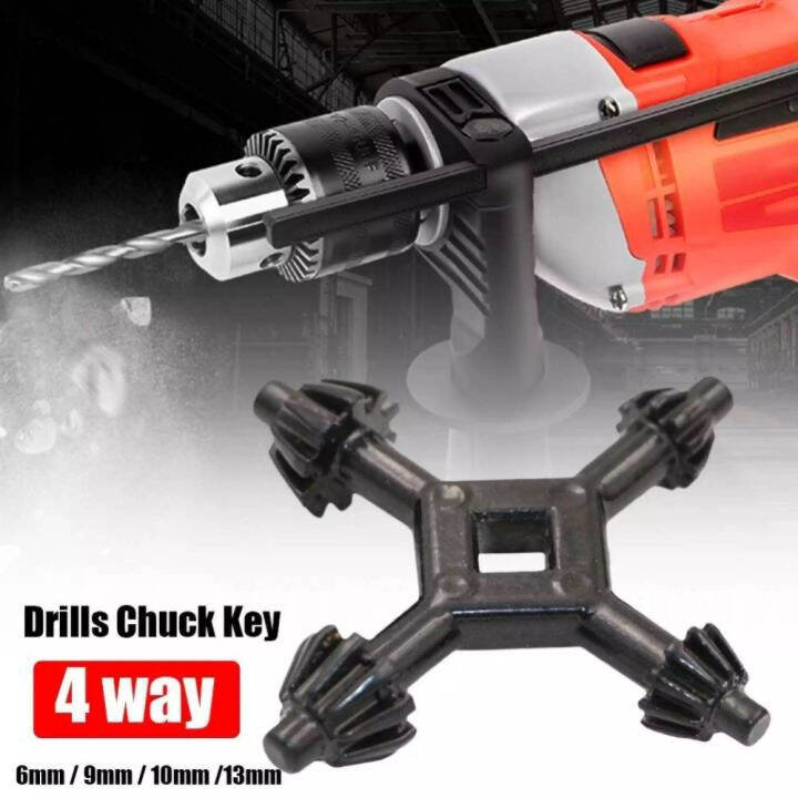 4-Way Chuck Key Drill Wrench Repair Handwork ToolElectric Drill Key ...