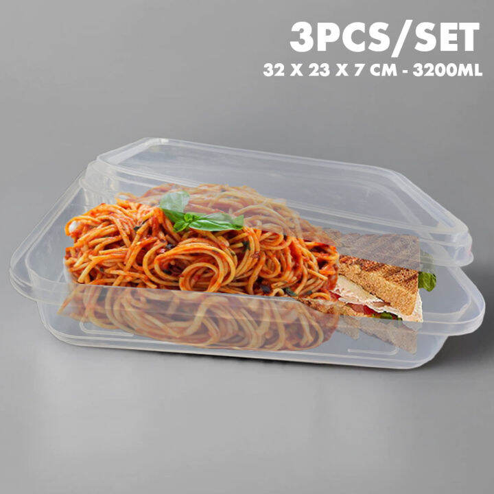 Microwavable Plastic Container Rectangular 5000ml & 3200ml - 3pcs. Per ...