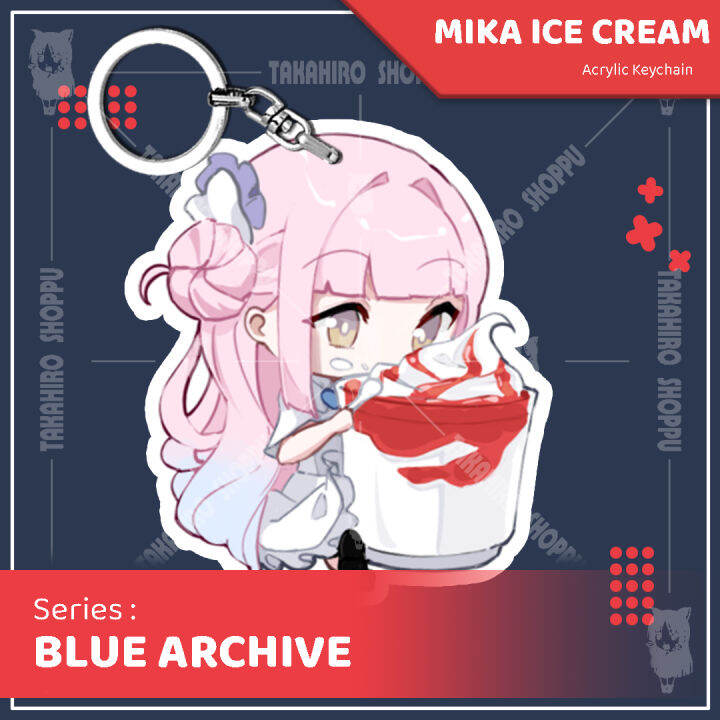 Gantungan Kunci / Keychain Akrilik Blue Archive MIKA ICE CREAM CHIBI ...