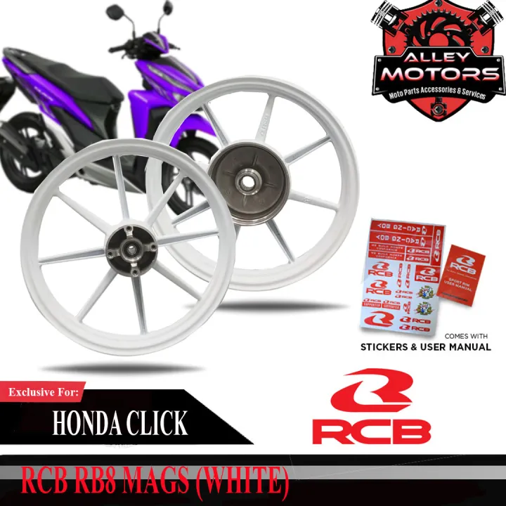 RCB RB8 MAGS HONDA CLICK (WHITE) By Alley Motors | Lazada PH