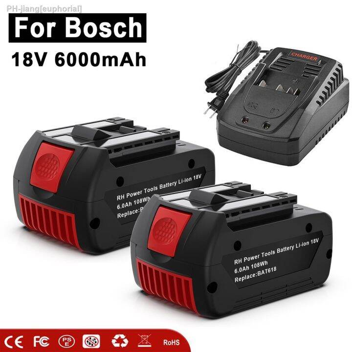 6000mAh 18V Rechargeable Battery Lithium For Bosch 18V Power tool ...