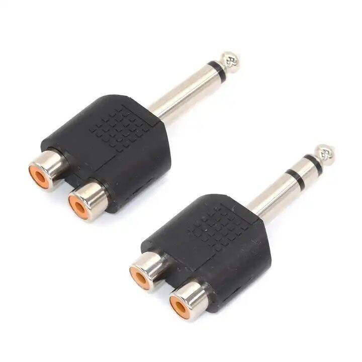 1PC MONO / STEREO PL PLUG TO 2 FEMALE RCA ADAPTOR | Lazada PH