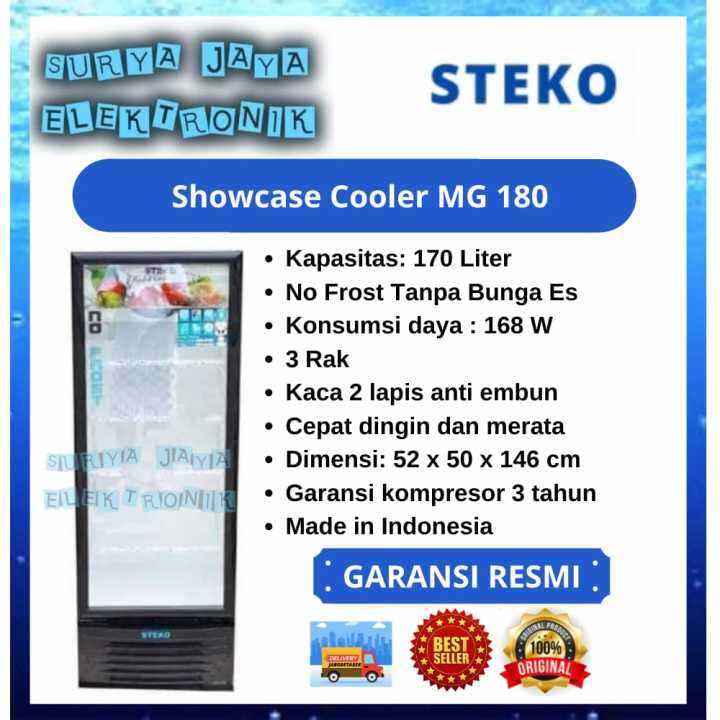 SHOWCASE STEKO MG-180 NO FROST KAPS 170L DISPLAY COOLER - JABODETABEK ...