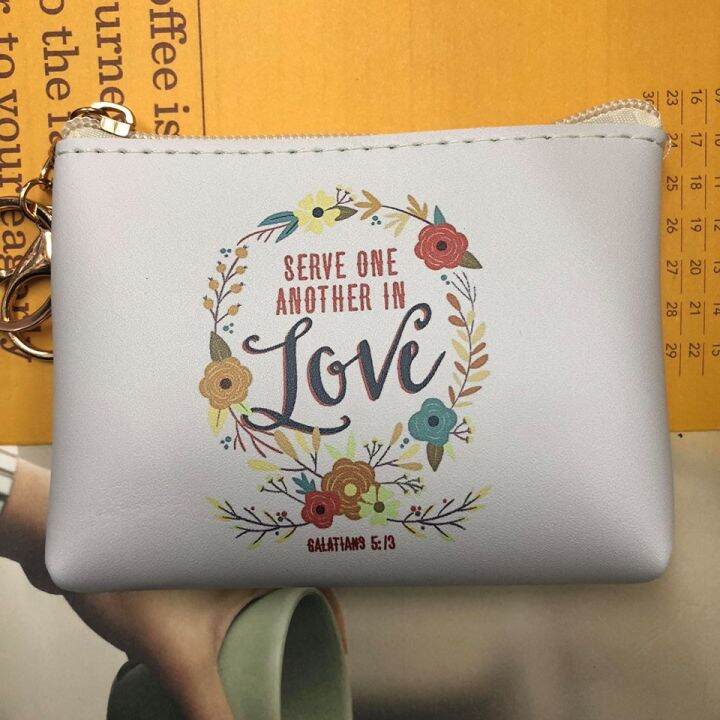 WALLET with verses SERVE ONE ANOTHER IN LOVE (verse GALATIANS 5:13 ...