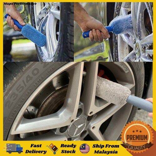 Microfiber Wheel Tire Rim Brush Detailing Long Handle Tyre Washing ...