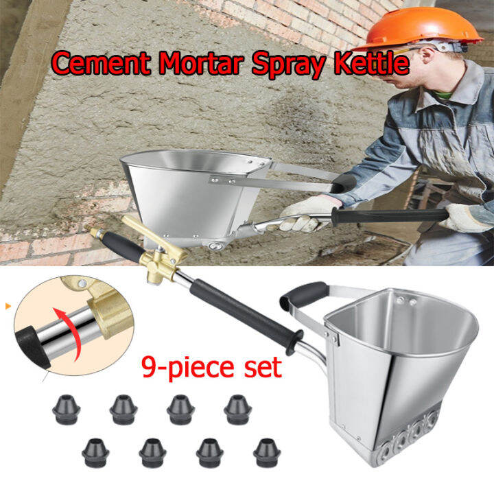 Cement Mortar Spray tool Hopper With 8 Additional Metal Nozzles Tool 4 ...