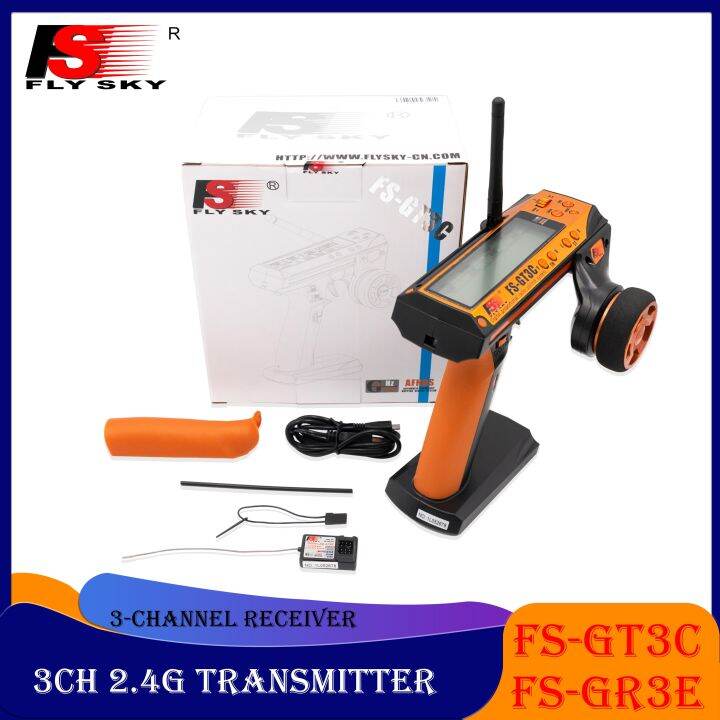 FLYSKY 3CH FS-GT3C Transmitter 2.4G Remote Controller LCD Backlight ...