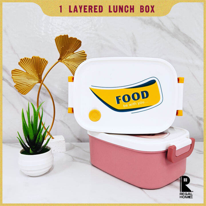 1 Layer 2 Compartments Deep Lunch Box Simple Aesthetic Bento Lunch ...