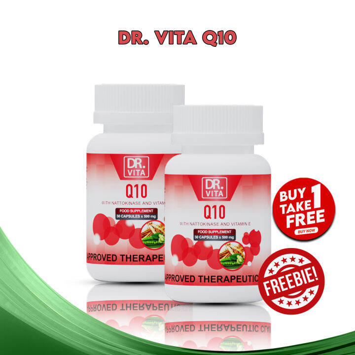 BUY 1 TAKE 1! Dr. Vita (WITH FREEBIES) Q10 with Nattokinase and Vitamin E 500mg 30 capsules ...