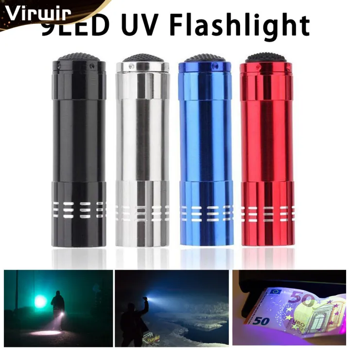 🔥【In Stock】Virwir 9 LED UV Flashlight Money Checking Detection ...