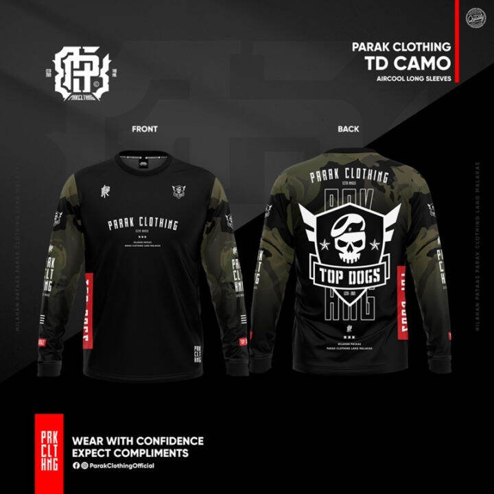 PARAK CLOTHING TD CAMO design long sleeves aircool rideing jersey ...