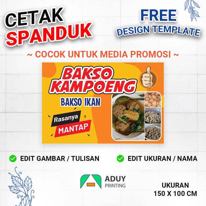 Spanduk Banner Bakso Ikan Juara Ukuran 150x100 CM Bisa Kustom Ukuran ...