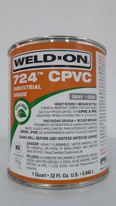 WELD ON 724 C-PVC SOLVENT CEMENT -- to work with in difficult site ...