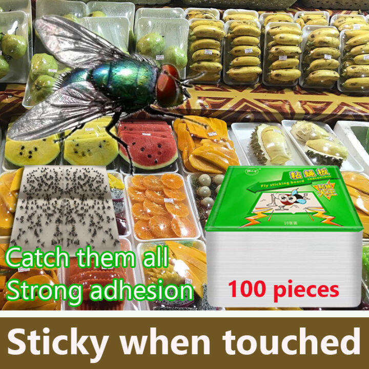 100 pices Fly sticky light fly repellent Strong adhesion，Catch them all ...