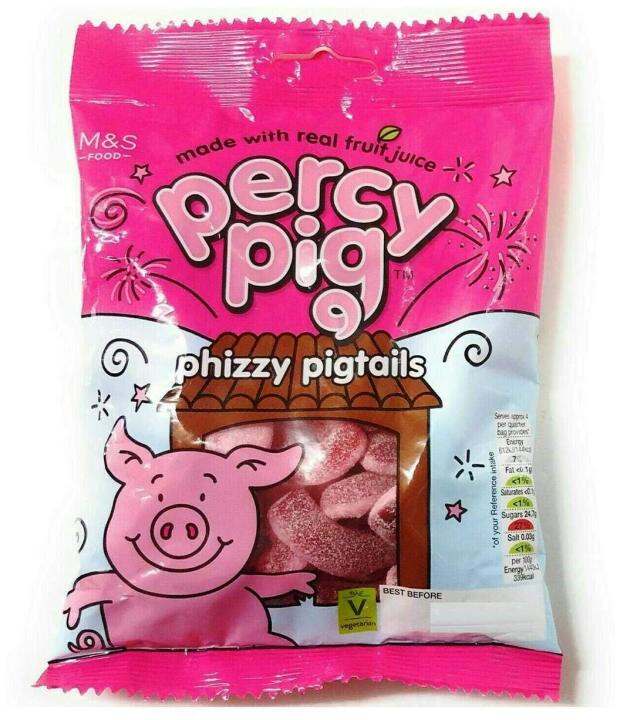 M&S Percy Pig Phizzy Pigtails Soft Gums 170g x1 Marks and Spencer Made ...
