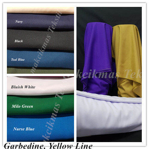 Yellow line/ Gaberdine, 100% polyester, Kain Sulam/Embroidery, Nametag ...