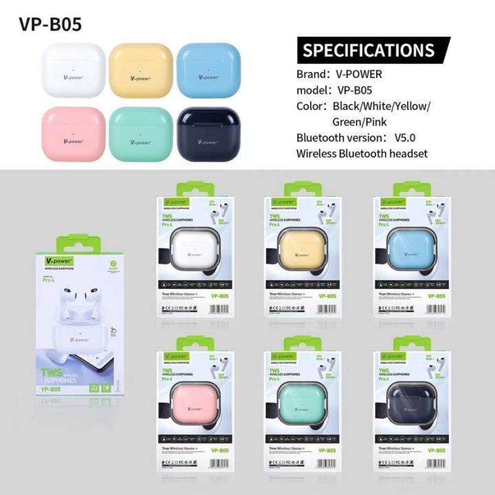 V-Power vp-B05 PRO 4 Bluetooth Earphone TWS Wireless Headphones Sport ...