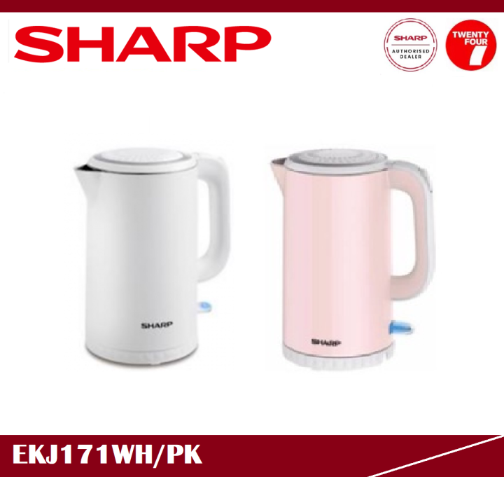 SHARP 1.7L Double Wall Stainless Steel Kettle EKJ171WH EKJ171PK | Lazada