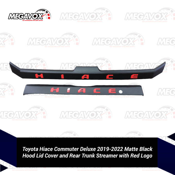 Toyota Hiace Commuter Deluxe 2019-2022 Matte Black Hood Lid Cover and ...