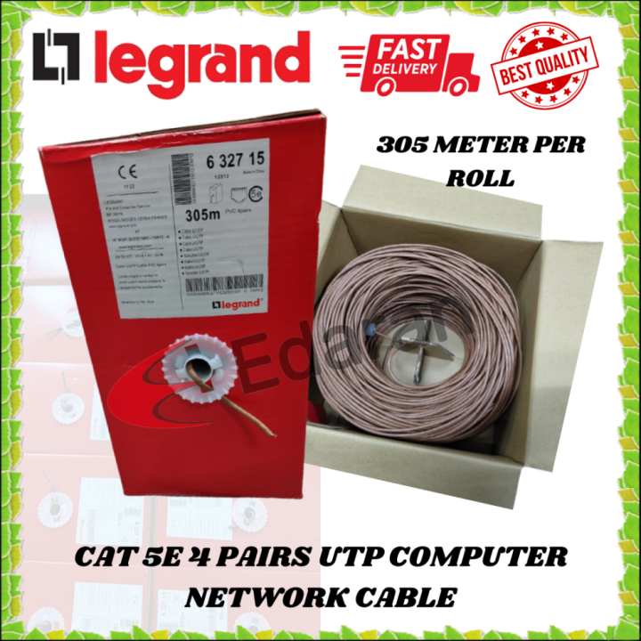 LEGRAND CAT 5E 4-PAIRS UTP COMPUTER NETWORK CABLE (305MTRS) | Lazada