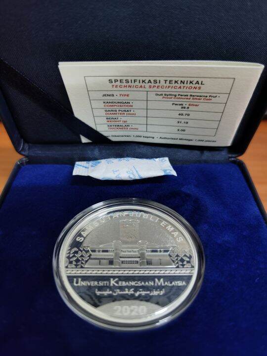 Malaysian Nationality Banknote 50th Anniversary of UKM 10 Ringgit Silver Proof Commemorative ...