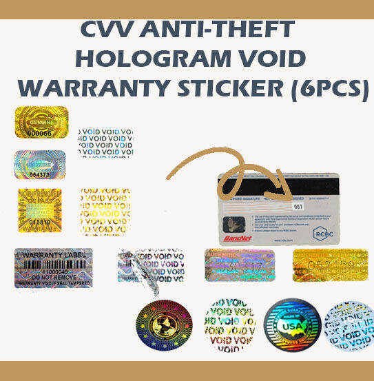 Anti-Theft Credit and Debit Card CVV Protection Tamper Proof Sticker ...