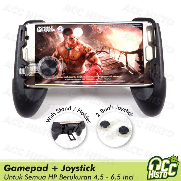 Mobile Gaming Grip With Phone Stand / Holder & Joystick, Gamepad Handle ...