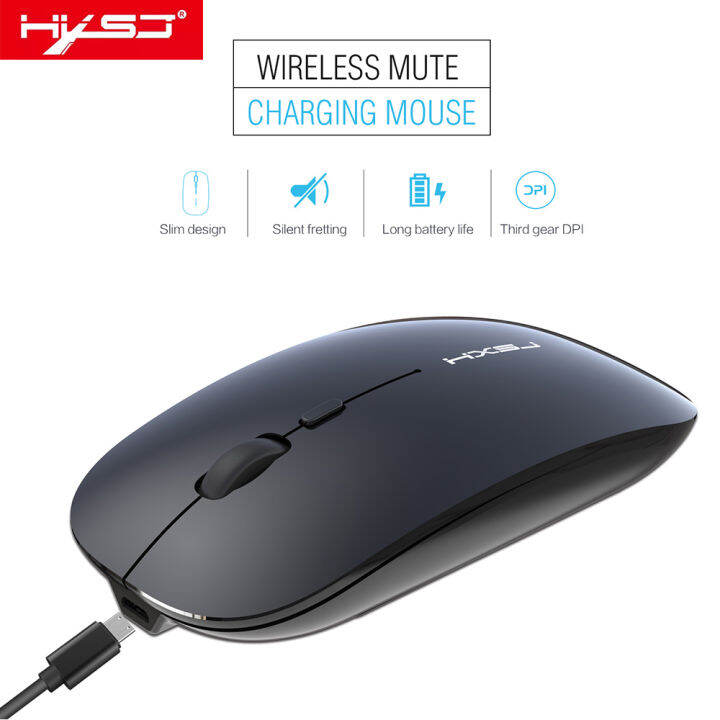 HXSJ M60 Mouse Type C Mouse + Wireless Mouse USB Receiver 2.4G Optical ...