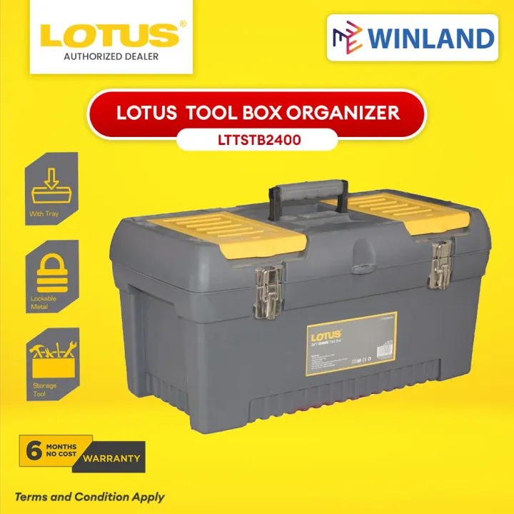 LOTUS by Winland 24" Plastic Tool Box Organizer with Removable Tray ...
