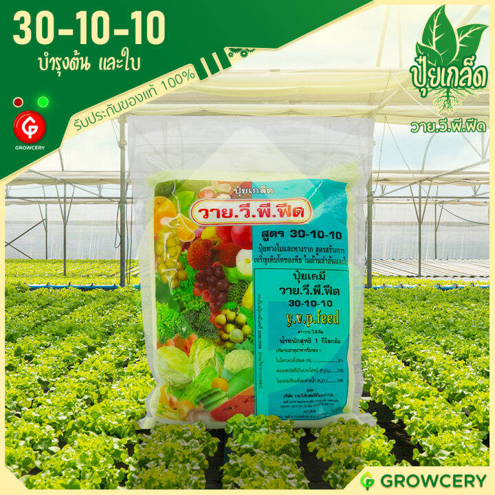 [G] ปุ๋ยเกล็ด 30-10-10 (ปุ๋ยสร้างการเจริญเติบโตลำต้น และใบ) ขนาด 1 กก. ยี่ห้อ วาย.วี.พี.ฟีด ...