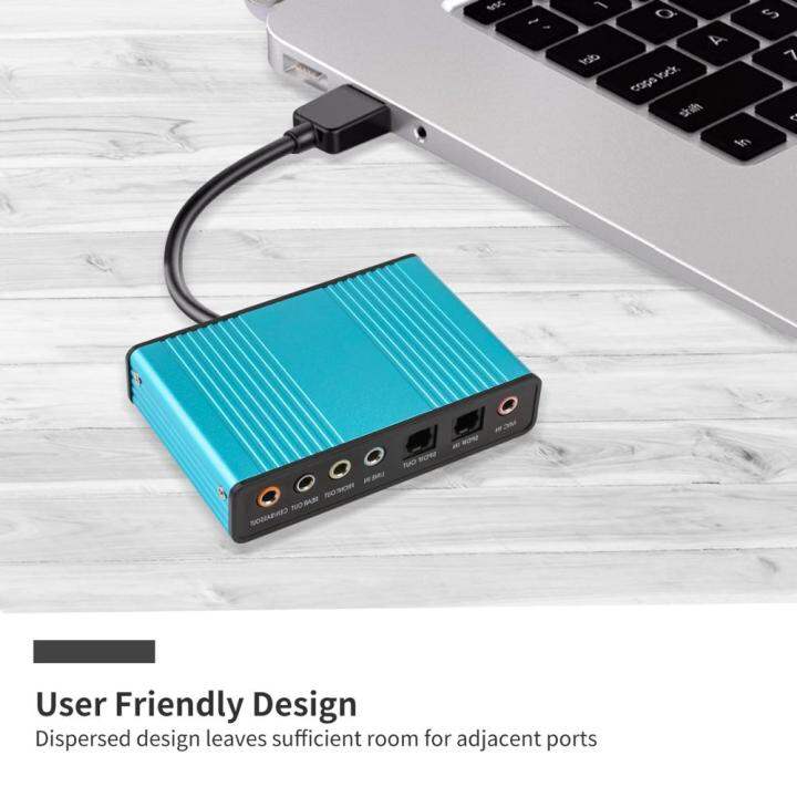 Professional USB Sound Card 6 Channel 5.1 Optical External Audio Card ...