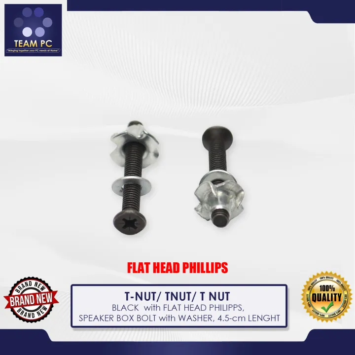 T-NUT/ TNUT/ T NUT BLACK with FLAT HEAD PHILIPPS, SPEAKER BOX BOLT with ...