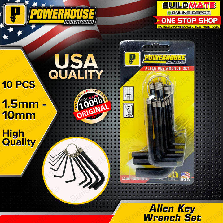 POWERHOUSE Allen Key Wrench Set 1.5mm to 10mm (C136) •BUILDMATE• PHHT ...