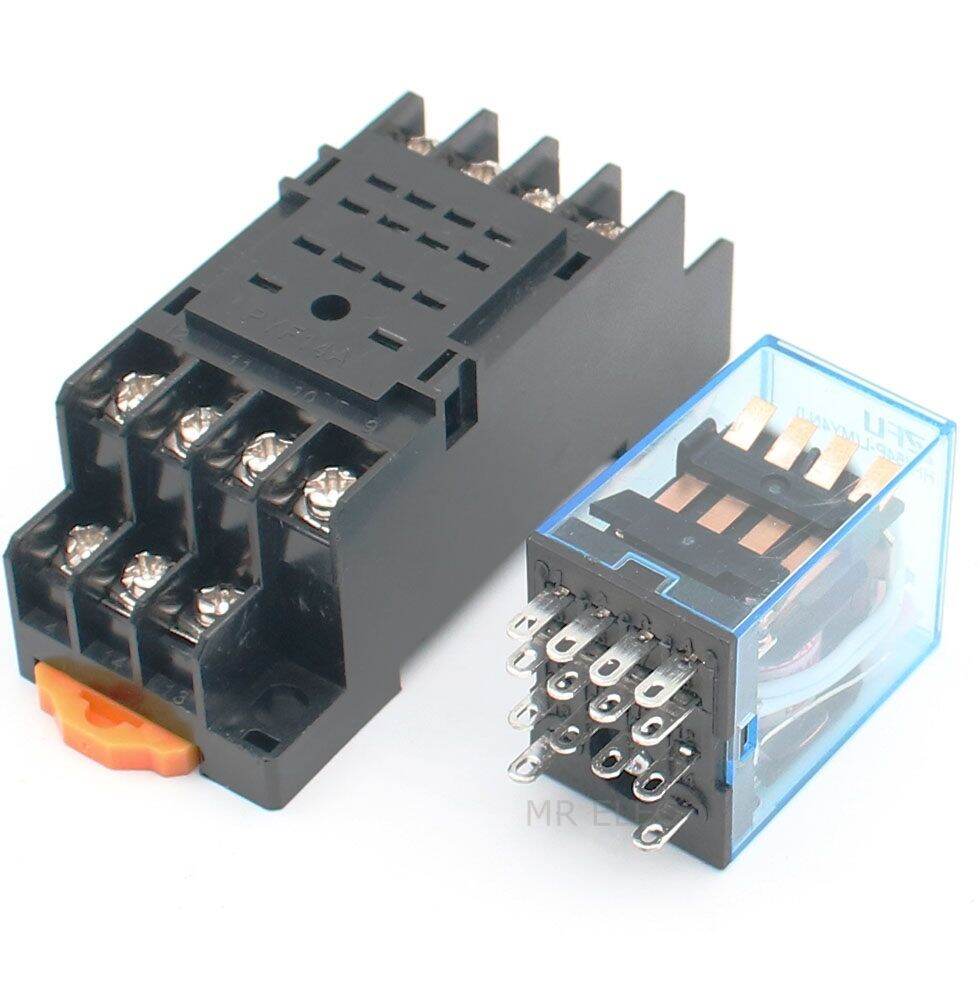 1PCS MY4 General Purpose Relay 4pdt14pins relais DC 12V/ 24V /110V 220V relay MY4 switch ...