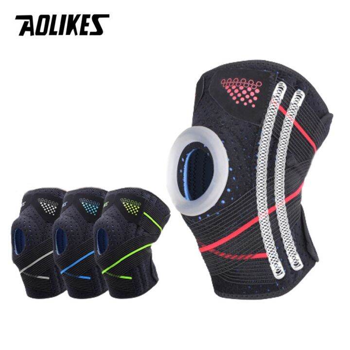 AOLIKES 1 Pair Sport Knee Pads Cycling Knee Brace Compression Springs ...