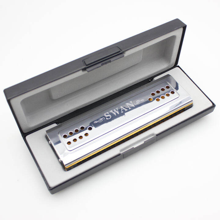 Swan 2-in-1 Dual-sided Tremolo Harmonica Mouth Organ Dural Key of C&G ...