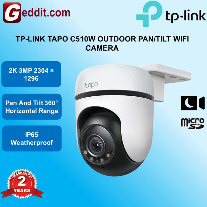 TP-LINK TAPO C510W 2K 3MP CCTV PAN TILT AI OUTDOOR HOME WIFI NETWORK SECURITY CAMERA | Lazada