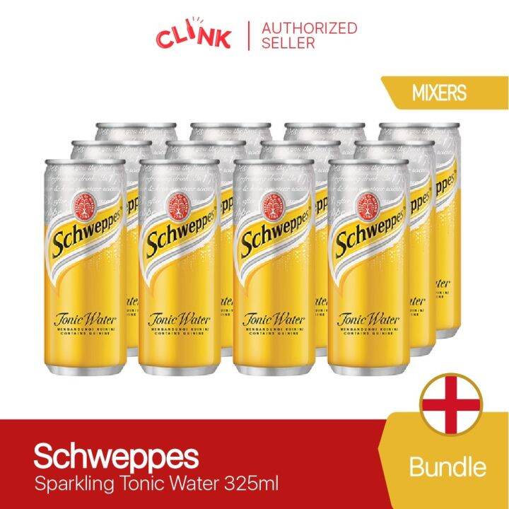 Schweppes Tonic Water Cocktail Mixer 325ml Pack of 12 Cans Bundle ...