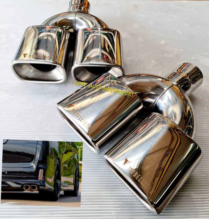 Modellista Vellfire / Alphard Rear Exhaust Twin Tips Stainless Steel ...