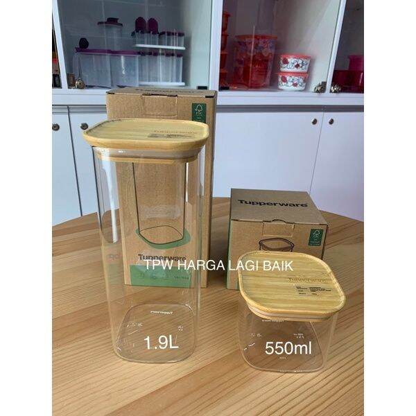 Tupperware Bamboo Glass Jar (1pc) | Lazada